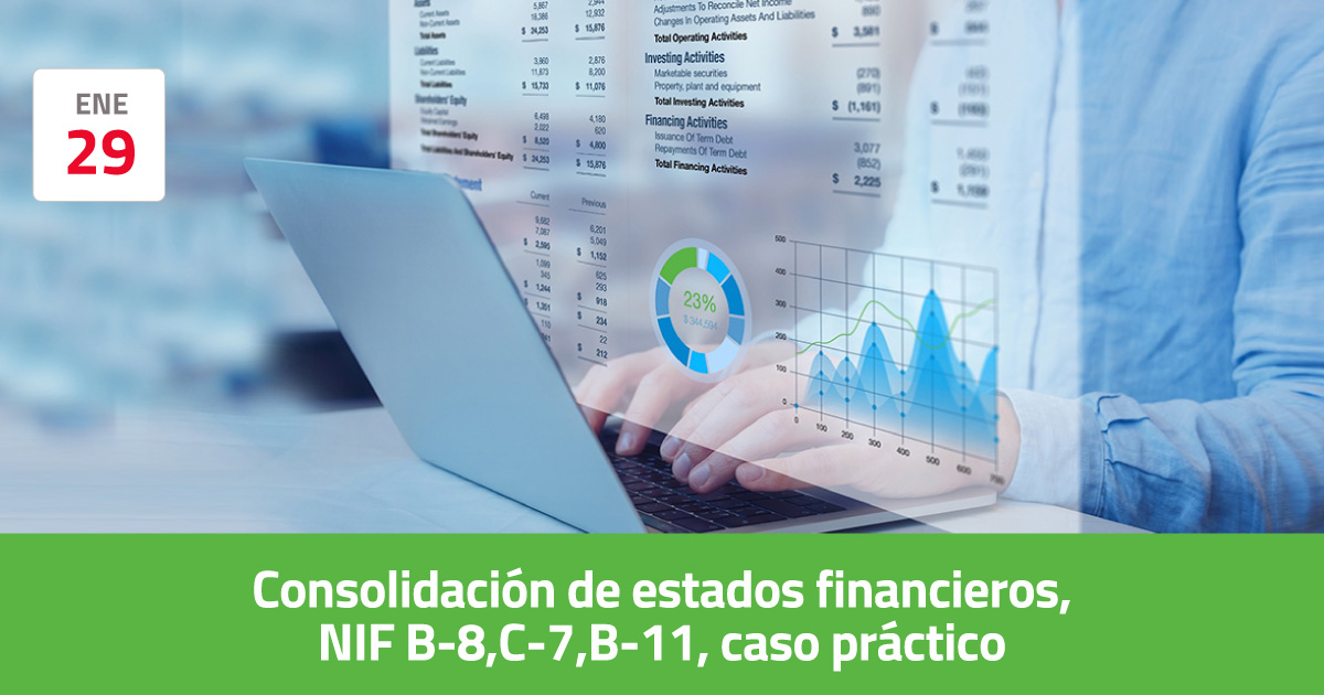 Consolidación de estados financieros, NIF B-8,C-7,B-11, caso práctico
